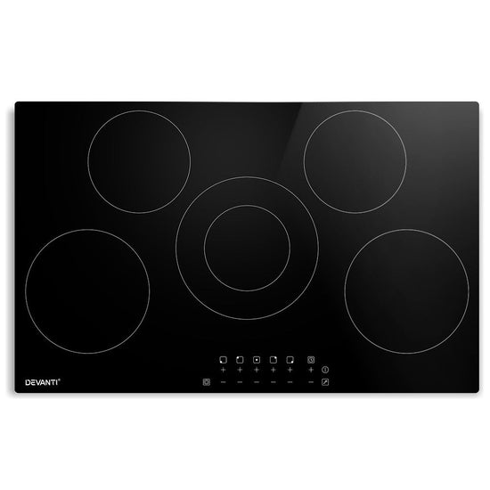 Buy the Devanti 90cm Ceramic Cooktop Electric Cook Top 5 Burner Stove ...