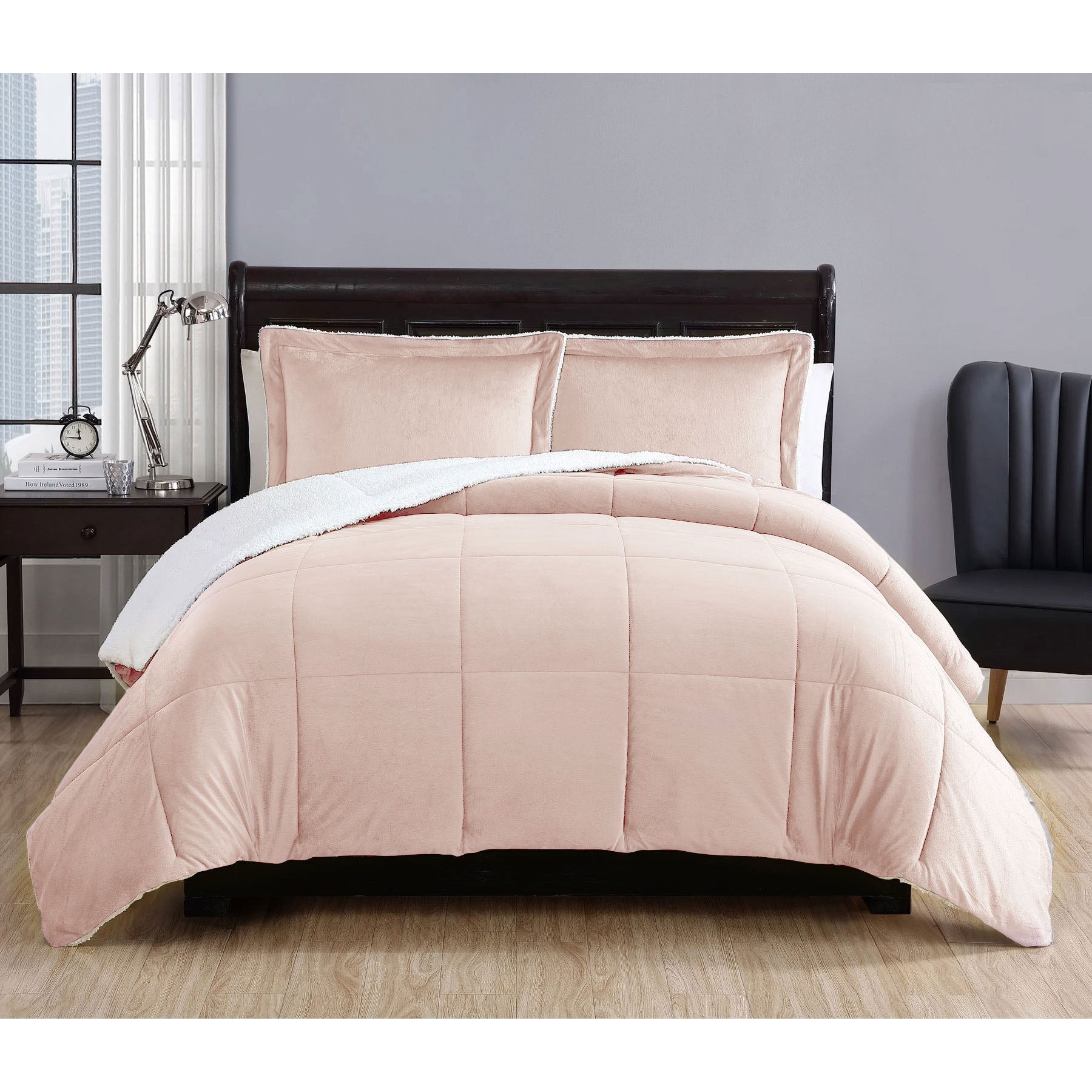 Buy the Mecora 3 Piece Micro Mink Comforter Set Apricot Queen (V442-ATX ...